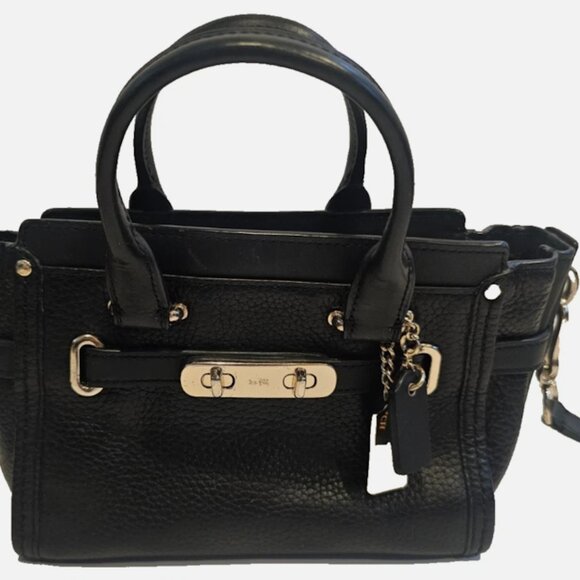 Coach | Bags | Coach Swagger 27 2way Black Leather Handbag | Poshmark